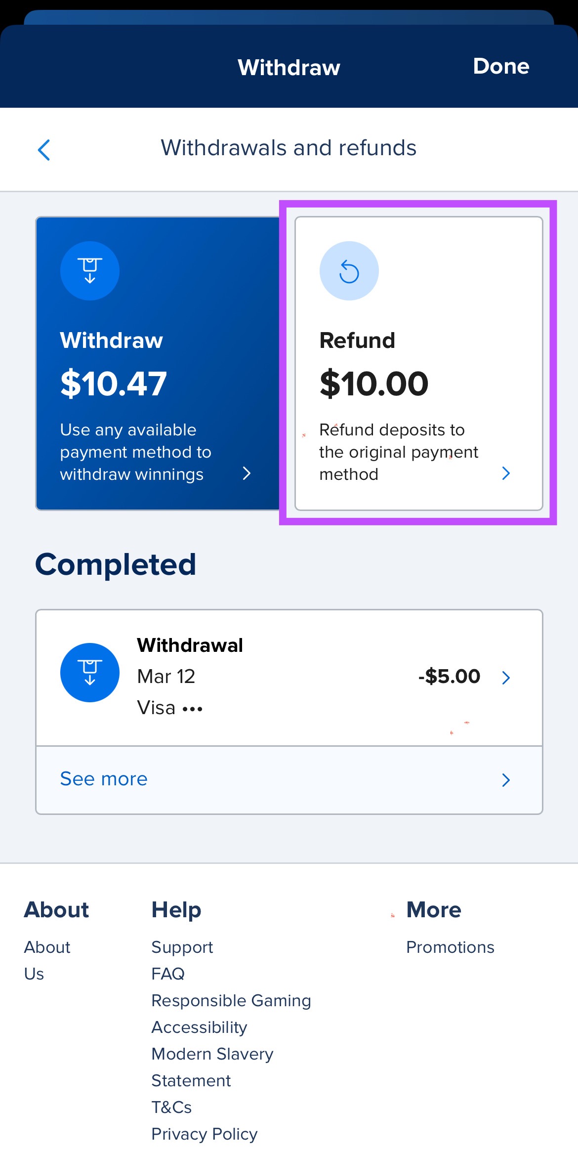 How can I refund or cancel a deposit?