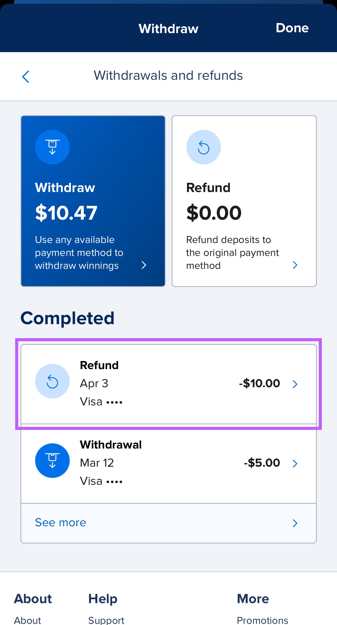 How can I refund or cancel a deposit?